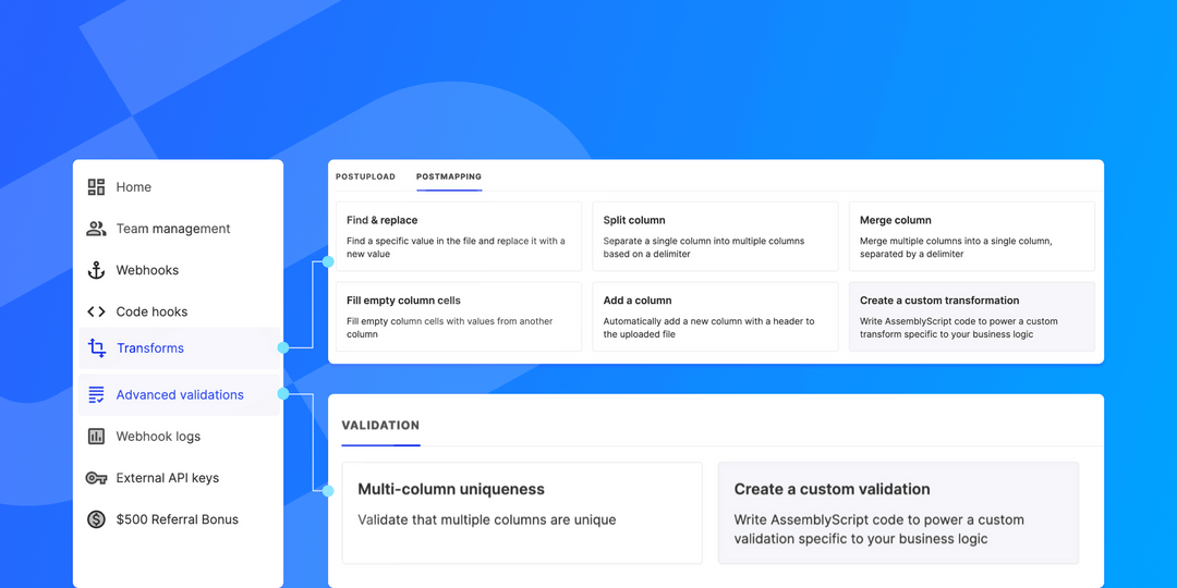 OneSchema CSV Importer | The embeddable CSV Importer for Developers